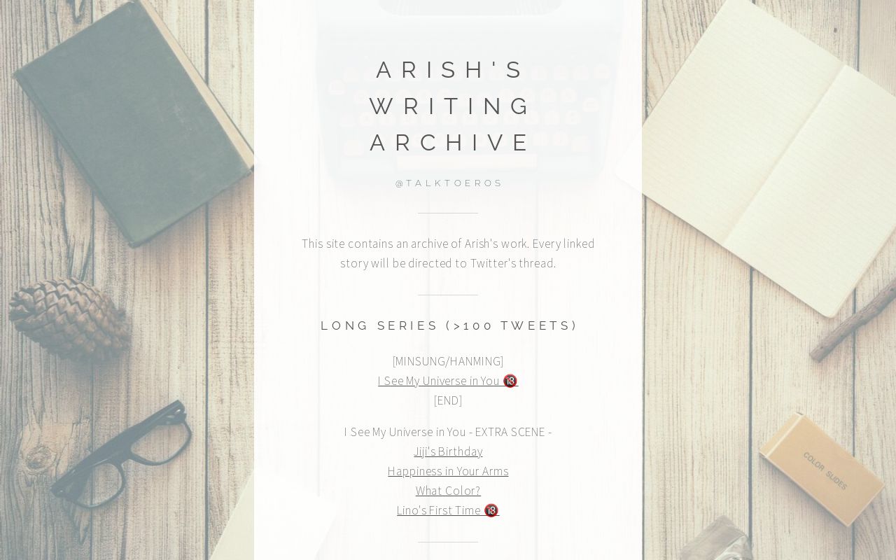 ARISH'S WRITING ARCHIVE
